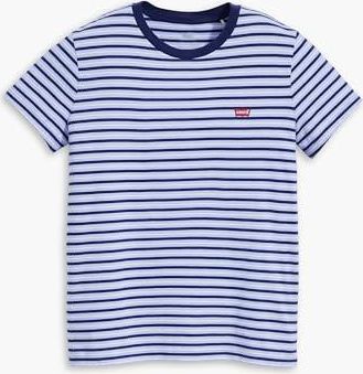 Levi's Femme Perfect Tee, Tea Stripe Brunnera Blue, XXS
