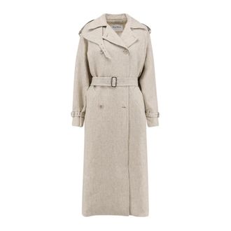 Max Mara Leinen Trenchcoat - - Coats - Damen - Beige - XS
