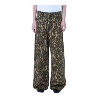 Ganni Femme, Jeans, Brun, Taille: W28 Print Denim Baggy Jeans