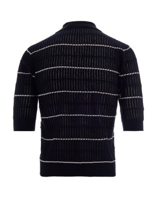 Max Mara Womens Polo Sweater Wool-Silk Blue Jumpers