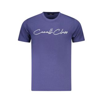 Cavalli Blau Baumwolle Herren T-Shirt - - Tops - Herren - Blau - M