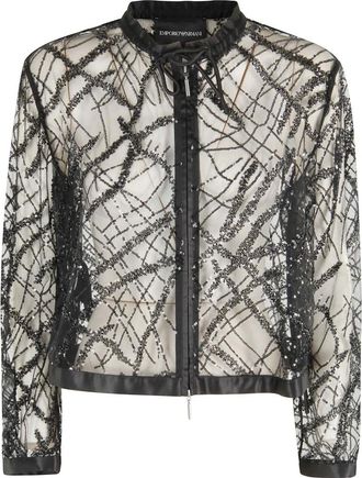 Emporio Armani Femme, Vestes, Noir, Taille: 38 FR Veste chemise