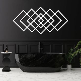 Generic Schwarzes, quadratisches geometrisches Wandbild aus Metall, gro&szlig;es luxuri&ouml;ses Wandbild aus Metall f&uuml;r B&uuml;ro oder Einweihungsparty, Moderne quadratische