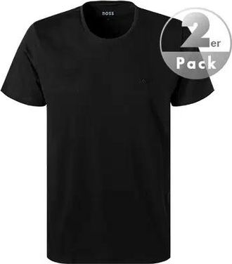 HUGO BOSS Herren T-Shirts schwarz Baumwolle unifarben