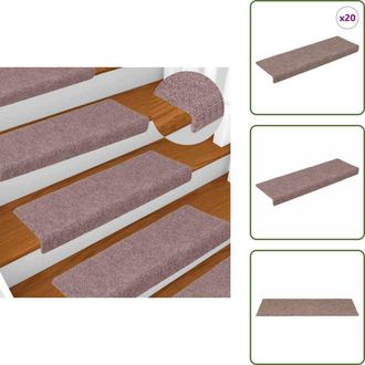 vidaXL Stufenmatten Selbstklebend 20 Stk. Creme 65x21x4 cm - Stufenmatte - Stufenmatten - Treppenmatten - Treppenschoner