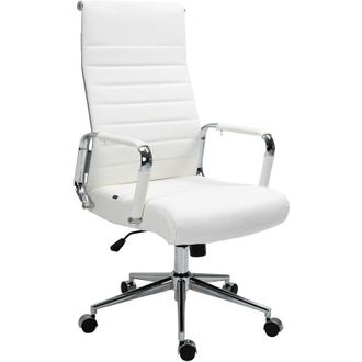 Clp Chaise de bureau Kolumbus cuir véritable Blanc