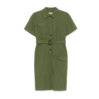 Woolrich Gr&uuml;nes Kleid mit Knopfleiste und Brusttasche - - Dresses - Damen - Gr&uuml;n - XS