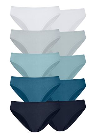 Petite Fleur Bikinislip PETITE FLEUR, Damen, Gr. 32/34, blau, Single Jersey, Obermaterial: 95% Baumwolle, 5% Elasthan, unifarben, k&ouml;rpernah, Unterhosen, aus elasti