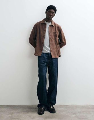 Abercrombie & Fitch Oversize-Hemd in braun kariert