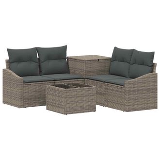 vidaXL Set Di Divani 6 Pz Grigio E Grigio Scuro 55 X 55 X 37 Cm Vidaxl