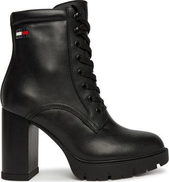 Tommy Jeans Stiefeletten Tjw Lace Up High Heel Boots EN0EN03109 Schwarz