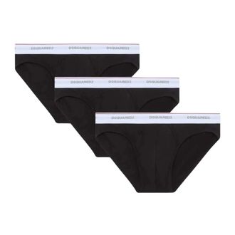 Dsquared2 3er-Pack Baumwoll-Stretch-Slips - - Underwear - Herren - Schwarzk - XS