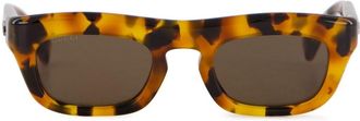 Gucci Sonnenbrille mit eckigem Gestell - Braun