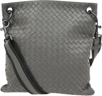 Bottega Veneta unisex, Pre-owned, Gris, Taille: ONE Size Sac messenger plat Pre-owned