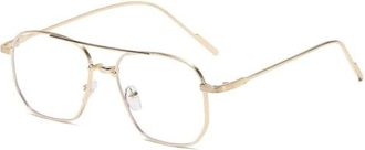 Generic Lunettes de soleil en m&eacute;tal for hommes et femmes, tendance, for la conduite quotidienne, Photo(Gold)