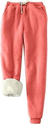 Generic Pantalon de jogging taille &eacute;lastique pour femme - Pantalon chaud avec poches - Pantalon de surv&ecirc;tement thermique avec cordon de serrage &agrave; la taille - 