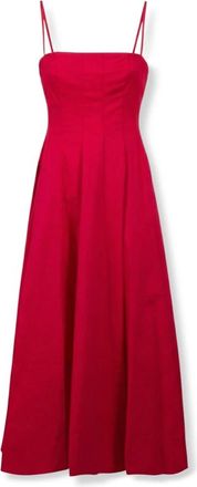 Staud Staud, Femme, Robes, Rouge, Taille: 42 FR Wylie Midi Dress