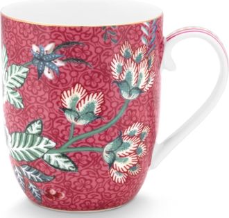 Pip Studio 51002322 Flower Festival Henkelbecher dark pink 145ml (1 Stück)