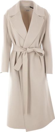 Max Mara Beiger Woll-Wickelmantel - - Coats - Damen - Rosa - M