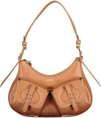 Coccinelle Leder Hobo Bag mit doppelten Fronttaschen - - Bags - Damen - Braun - ONE SIZE