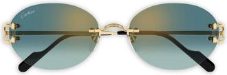 Cartier lunettes de soleil à monture ronde - Or