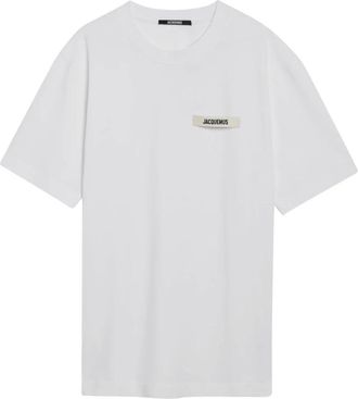 Jacquemus Homme, Tops, Blanc, Taille: S Le T-shirt Gros Grain