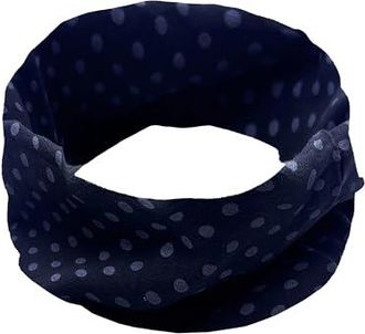 TMK Cache-cou multifonctionnel écharpe unisexe 100 % coton cod.1212, Pois Blue, Taille Unique
