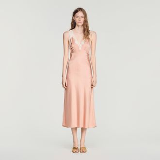 Sandro Robe esprit lingerie strass&eacute;e