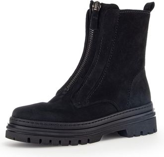 Gabor Damen Combat Boots, Frauen Stiefeletten,Wechselfu&szlig;bett,Best Fitting,gef&uuml;ttert,Stiefel,Bootee,Booties,schwarz(Altsilber),40.5 EU / 7 UK