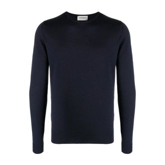 John Smedley Midnight Blue Merino Wool Crew-Neck Sweater - - Knitwear - Herren - Blau - 2XL