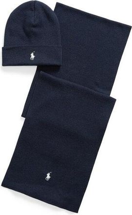 Polo Ralph Lauren Set Schal und M&uuml;tze 710B28980001 Dunkelblau
