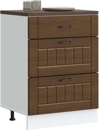 vidaXL Vidaxl - Armoire de cuisine Lucca ch&ecirc;ne marron bois ing&eacute;nierie