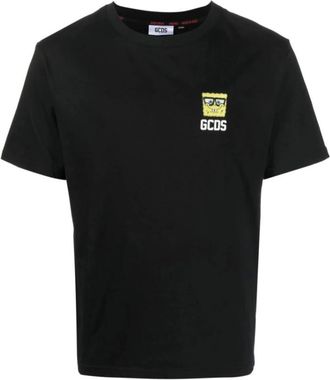 GCDS Gcds, Homme, Tops, Noir, Taille: L T-shirt ample brod&eacute; Spongebob