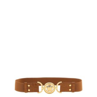 Versace Femme, Accessoires, Brun, Taille: S Ceinture &Eacute;lastique avec D&eacute;tails en Cuir de Veau