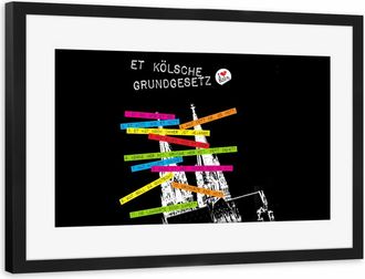 artboxONE Poster mit Rahmen schwarz 45x30 cm ET K&Ouml;LSCHE GRUNDGESETZ von KoenigReich - gerahmtes Poster