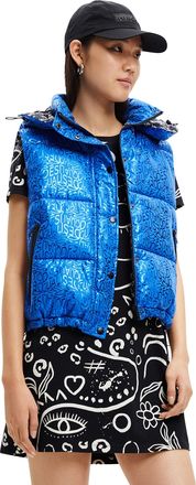 Desigual Womens Oslo, 5170 Princess Blue Padded Short Overcoat, XS