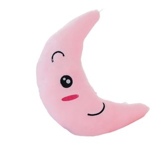 BESTONZON Kreatives Pinkes LED Mondkissen Leuchtendes Kuschelkissen &uuml;schspielzeug Ohne Batterie Ideal Als Dekokissen Oder F&uuml;r Kinderzimmer