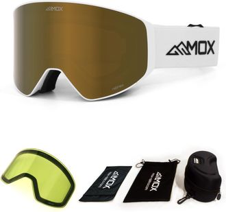 Mox Infinity II White Skibrille - Cosmic Bronze/Bronze OTG, mit magnetische Wechselgl&auml;ser