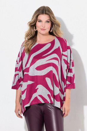 Miamoda Strickpullover Pullover oversized Zebramuster 3/4-&Auml;rmel