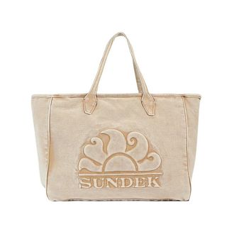 Sundek Vintage Beige Leinwand Tote Tasche - - Bags - Damen - Braun - ONE SIZE