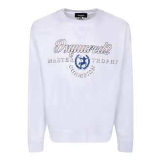 Dsquared2 Wei&szlig;er Sweatshirt Aw23 Komfort Stil - - Sweatshirts & Hoodies - Herren - Wei&szlig; - M