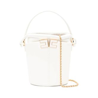 Elisabetta Franchi Femme, Sacs, Blanc, Taille: ONE Size Sac Seau avec D&eacute;tail Logo