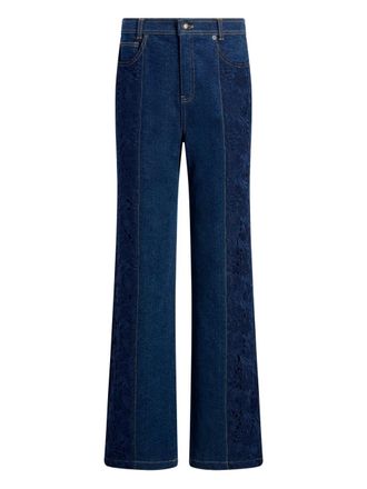 Cinq &agrave; Sept pantalon en dentelle - Bleu