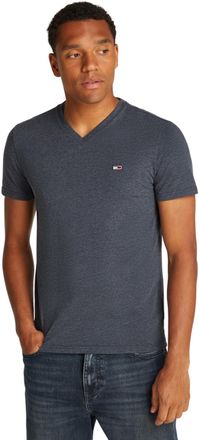 Tommy Jeans Herren T-Shirt Kurzarm Jaspe V-Ausschnitt, Blau (Dark Night Navy Htr), XXL