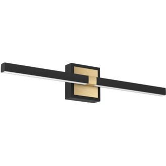 Eglo Lampe murale LED Peguera aluminium, noire en acier, laiton bross&eacute; Plastique blanc 1x11w 3000K L: 60 cm H: 11cm