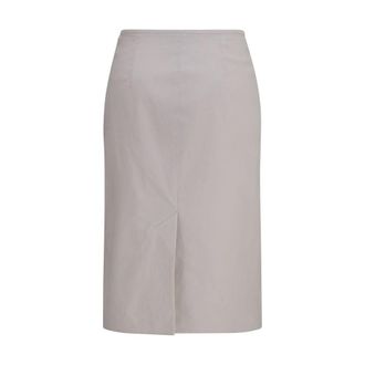 Miu Miu Cotton-Blend Midi Skirt - Gray