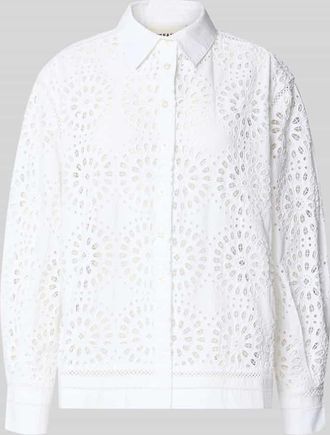 Stefanel Regular Fit Bluse mit Lochstickerei Modell SANGALLO