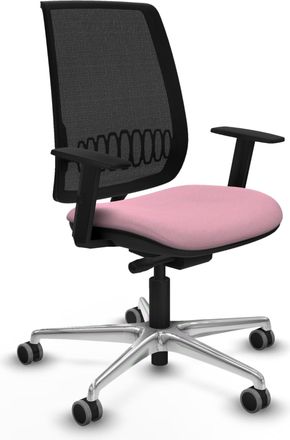 Piqueras y Crespo B&uuml;rostuhl Rosa Alares mit 1D-Armlehnen, h&ouml;henverstellbare Lendenwirbelst&uuml;tze, ausgestattet mit Syncro/Traslack und eingespritztem Schaumstoff, Rollen 