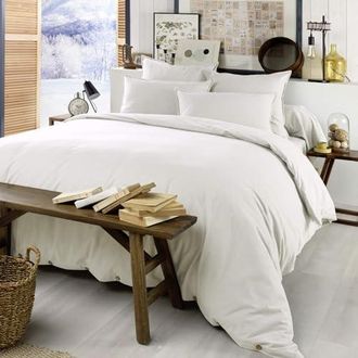 Someo Housse de Couette Flanelle Blanc 240x220 cm