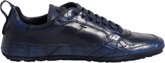 Dolce & Gabbana Dunkelblaue Leder Sneakers Low Top f&uuml;r Herren